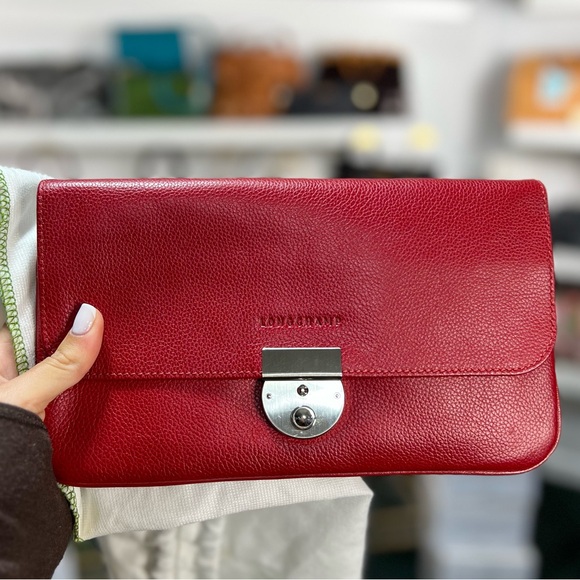 Bags | Long Champ Leather Clutch | Poshmark